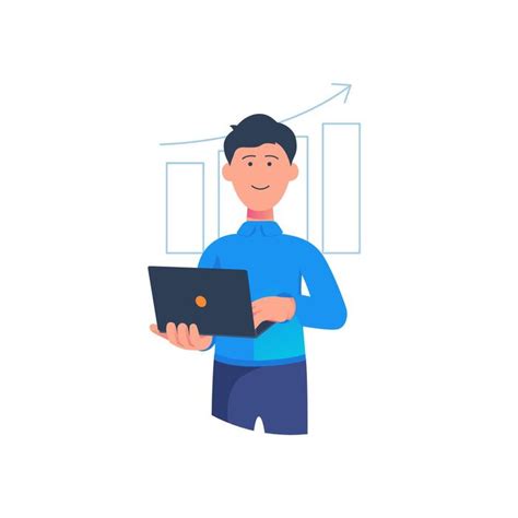 Man Holding Laptop Vector Art Icons And Graphics For Free Download