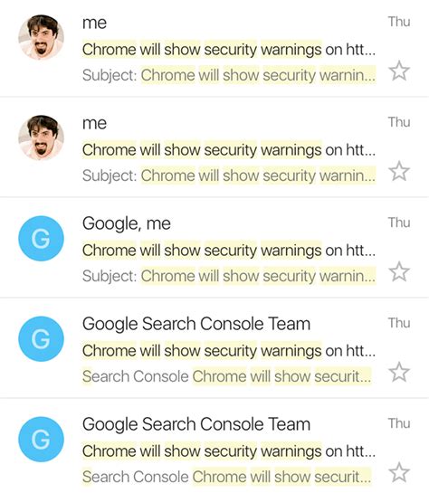 Google Search Console Emails Chrome Will Show Security Warnings