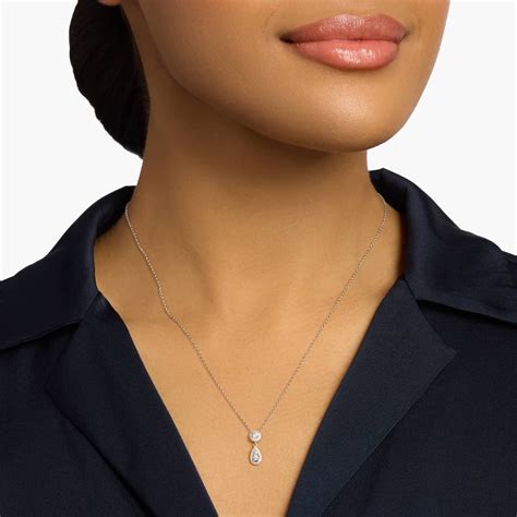 Diamond Halo Drop Pendant In 14k White Gold 14 Ct Tw
