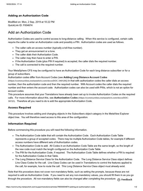 Adding An Authorization Code Pdf Long Distance Calling Software