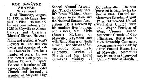Roy Dewayne Shaver 1935 1991 Find A Grave Memorial