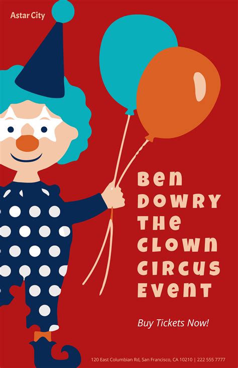 Circus Clown Poster In Psd Illustrator Word Publisher Download