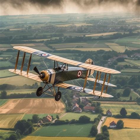 Una Foto Antigua De Un Avión De Combate De La Primera Guerra Mundial