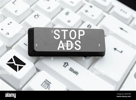 conceptual display stop ads concept meaning program that will remove