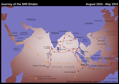 Journey Of The Sms Emden 1 Map On Behance