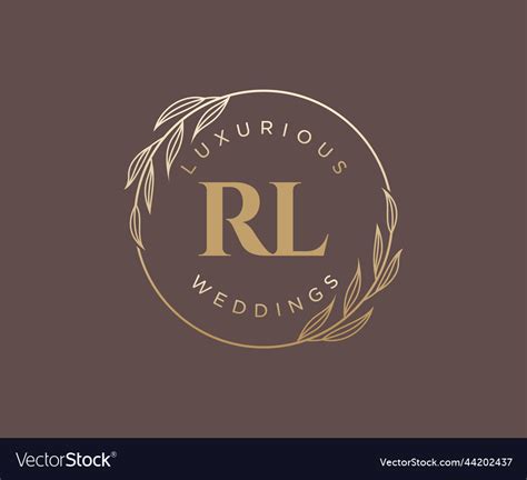 Rl Initials Letter Wedding Monogram Logos Vector Image