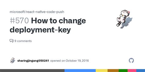 How To Change Deployment Key Issue Microsoft React Native Code Push GitHub