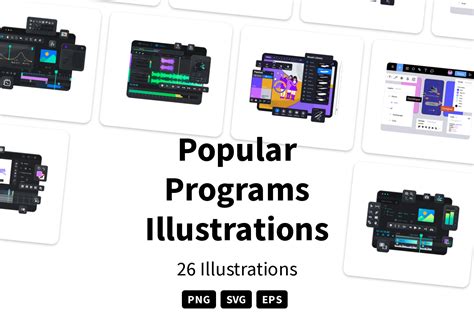 Popular Programs Illustration Pack 48 Design And Development