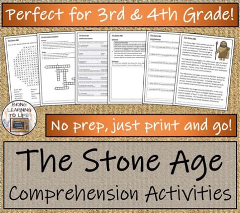 Stone Age Close Reading And Informational Writing Bundle 3rd And 4th Gra