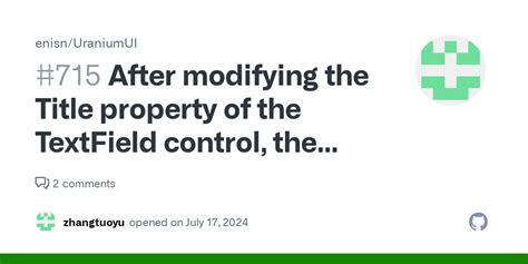 after modifying the title property of the textfield control the