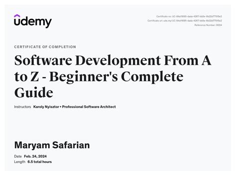 Mariam Safarian On Linkedin Udemy Course Completion Certificate