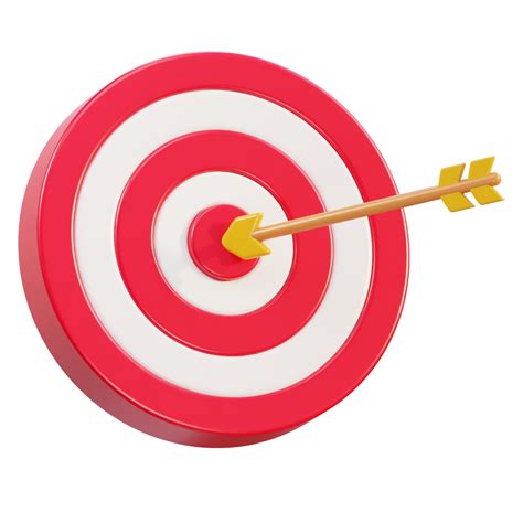 3d Dart Arrow Hitting In The Target Center Of Dartboard Icon