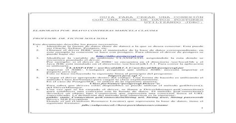 Guia Para Crear Una ConexiÓn Con Una Base De Datos Vjsosaclasesbd