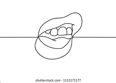 Beautiful Continuous Line Sexy Lips Art Stock Vector Royalty Free Shutterstock