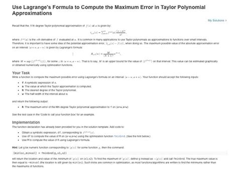 Use Lagranges Formula To Compute The Maximum Error