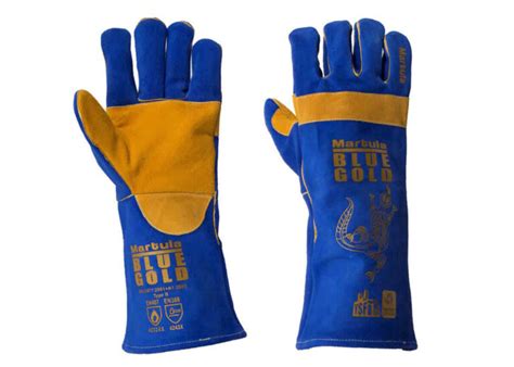 Martula Blue And Gold Leather Welders Gloves Your Safety Factory