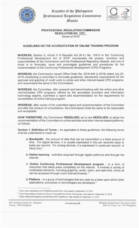 Cpae Webinars Are Compliant With Prc Resolution No 1207 S 2019