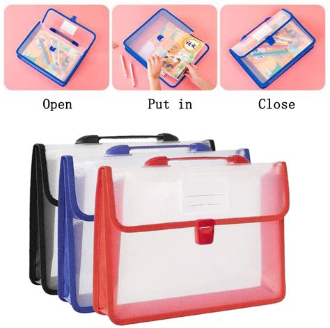 A4 Popper Wallet Plastic Folder Poly Pockets Envel Grandado