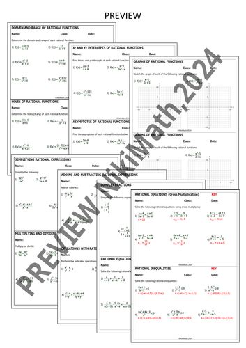 Algebra 2 Precalc Warm Ups Rational Functions Expressions Equations Inequalities Teaching