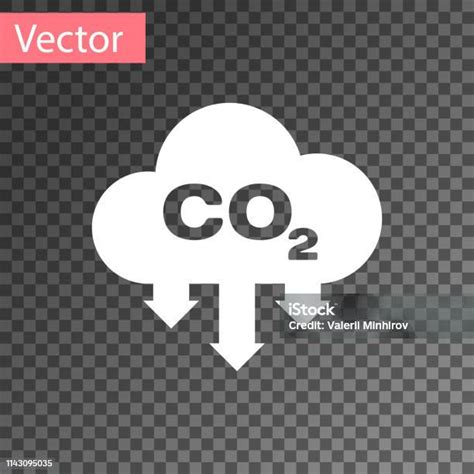 투명 한 배경에 고립 된 구름 아이콘에 흰색 Co2 배출량 이산화탄소 수식 기호 스모그 오염 개념 환경 개념입니다 벡터 일러스트