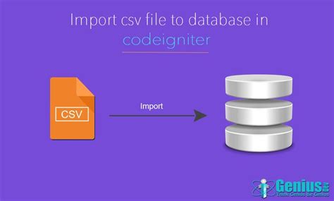 An Orange And White File Is Next To A Purple Background With The Words Import Csv File To