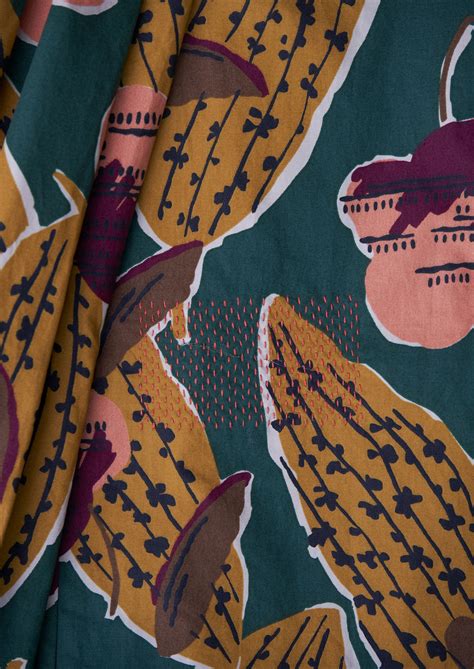 Renewed Coco Leaf Print Wrap Dress Size 16 94 Green Toast