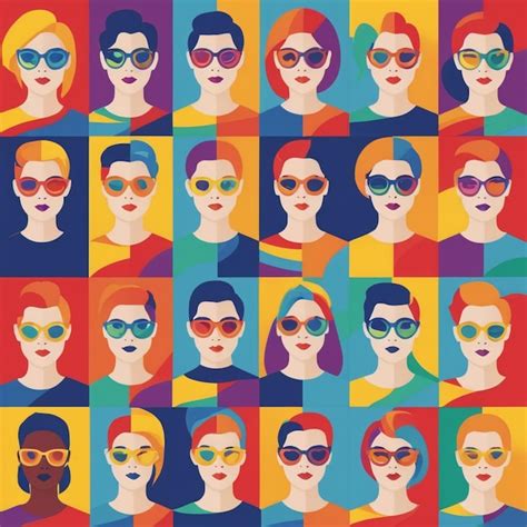 Premium Ai Image Gender Diversity Colorful Silhouette Illustraiton