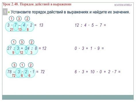 Карточки по порядку действий 3 класс