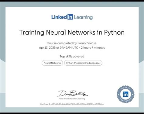 Linkedinlearning Machinelearning Neuralnetworks Python Ai Pranot Solase