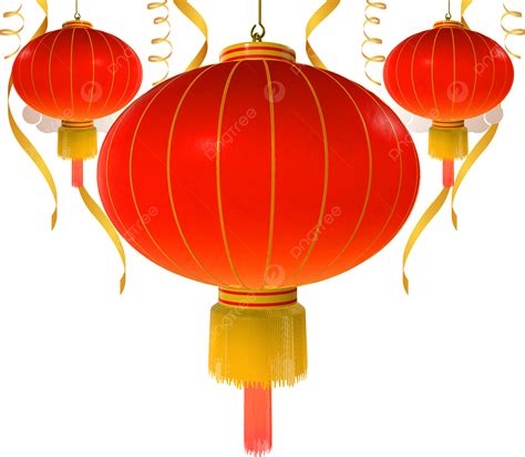 황금 리본 장식으로 3d 중국 빨간 랜턴 장식 3d 중국 제등 중국 등불 중국의 설날 Png 일러스트 및 Psd 이미지 무료 다운로드 Pngtree
