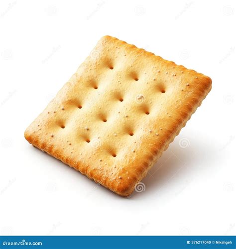 Crispy Cracker Sweet Or Salty Biscuit Cookie In Rectangle Shape Crunchy Snack Isolated On