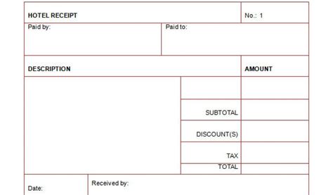 Lodging Receipt Template Hotel Receipt Template 12 Free Word Excel Pdf