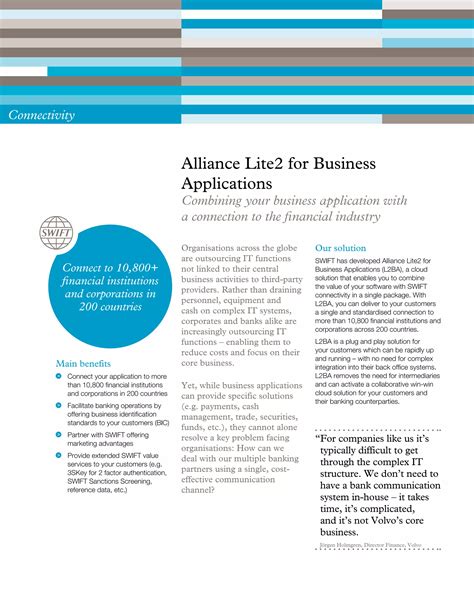 swift connectivity factsheet l2ba pdf computer software and