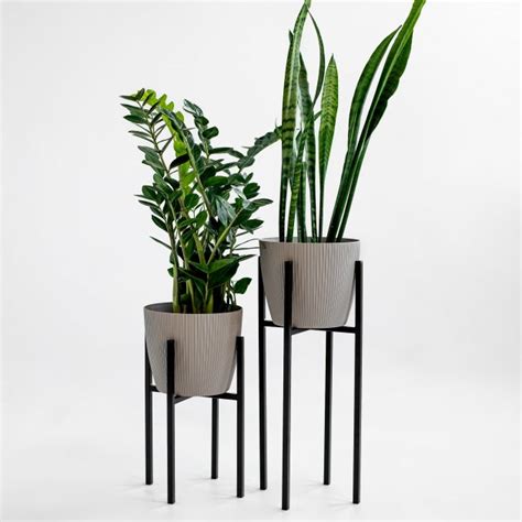 Комплект підставок під вазони квіткові Британські Adore Decor чорний без горщиків комплект з 2