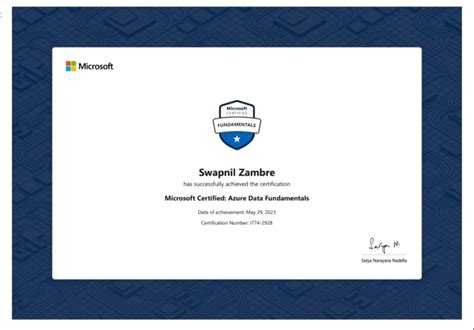 Swapnil Zambre On Linkedin Microsoft Datafundamentals