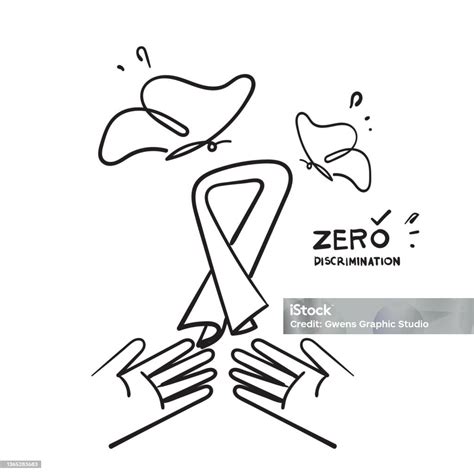 손으로 그린 낙서 제로 차별의 날 기호 일러스트 벡터 격리 0에 대한 스톡 벡터 아트 및 기타 이미지 0 3월