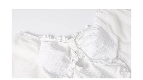 One Piece Long Sleeve White Coquette Swimsuit With Ruffles