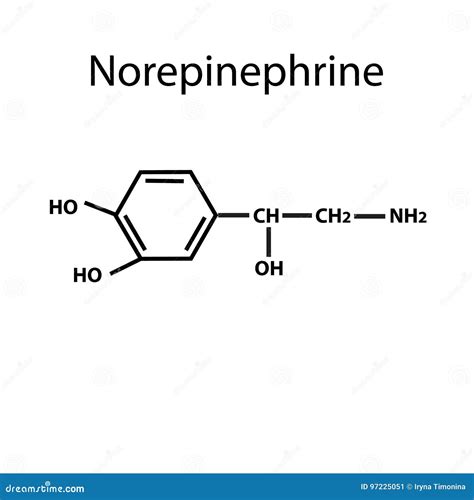 Norepinephrine Hormone Chemical Formula Stock Vector Illustration Of