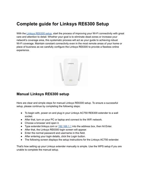 Ppt Complete Guide For Linksys Re6300 Setup Powerpoint Presentation