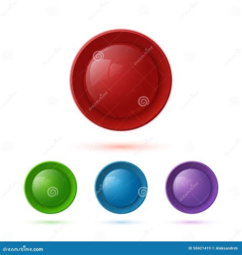 Colorful Glossy Button Icon Set Stock Vector Illustration Of Play Shape 50421419