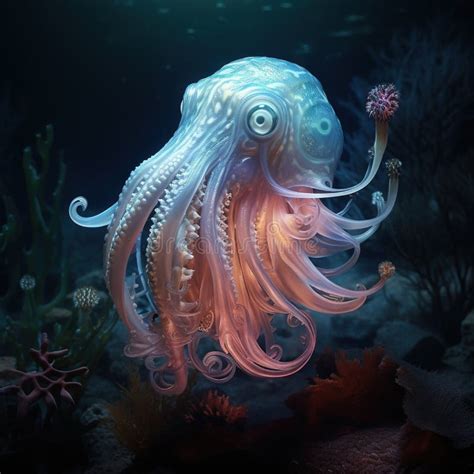 Cuttlefish Cartoon Style Stock Image Image Of Underwater 294983731