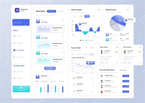 premium vector ui ux infographic dashboard ui design with graphs
