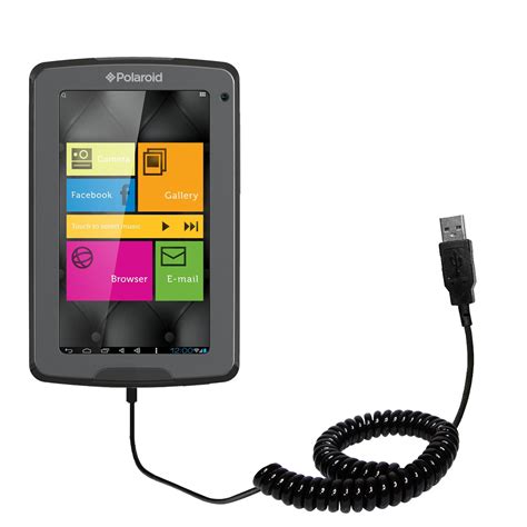 Coiled Power Hot Sync Usb Cable Suitable For The Polaroid Tablet
