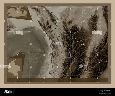 Choco Department Of Colombia Elevation Map Colored In Sepia Tones