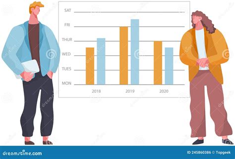 Presenters Show Statistical Indicators And Data On Diagram Colleagues