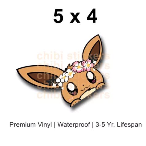 Pokemon Eevee Sticker Vinyl Sticker Waterproof Decal Vaporeon Flareon Jolteon Phone Decal Water