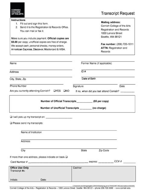 Transcript Request Pdf