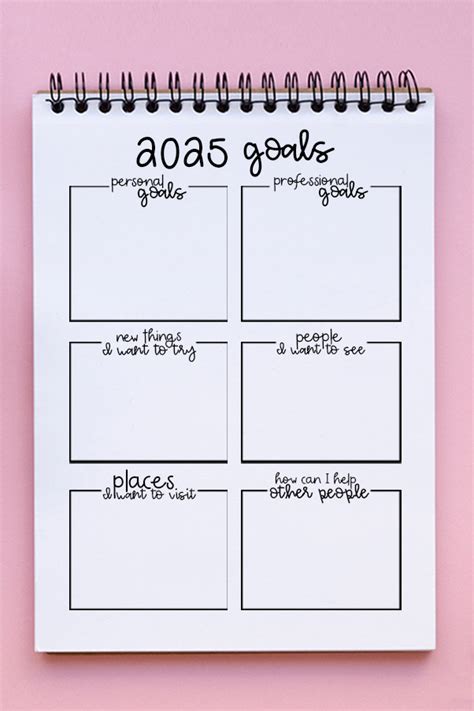 Free Printable 2025 Goals Template Free Templates