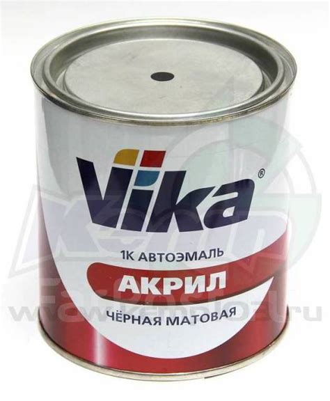 VIKA Однокомпонентная черная матовая автоэмаль 0,85кг, в наличии. Цена ...