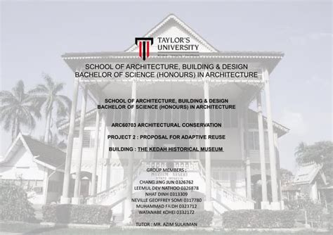 Architectural Conservation Proposal For Adaptive Reuse Pdf